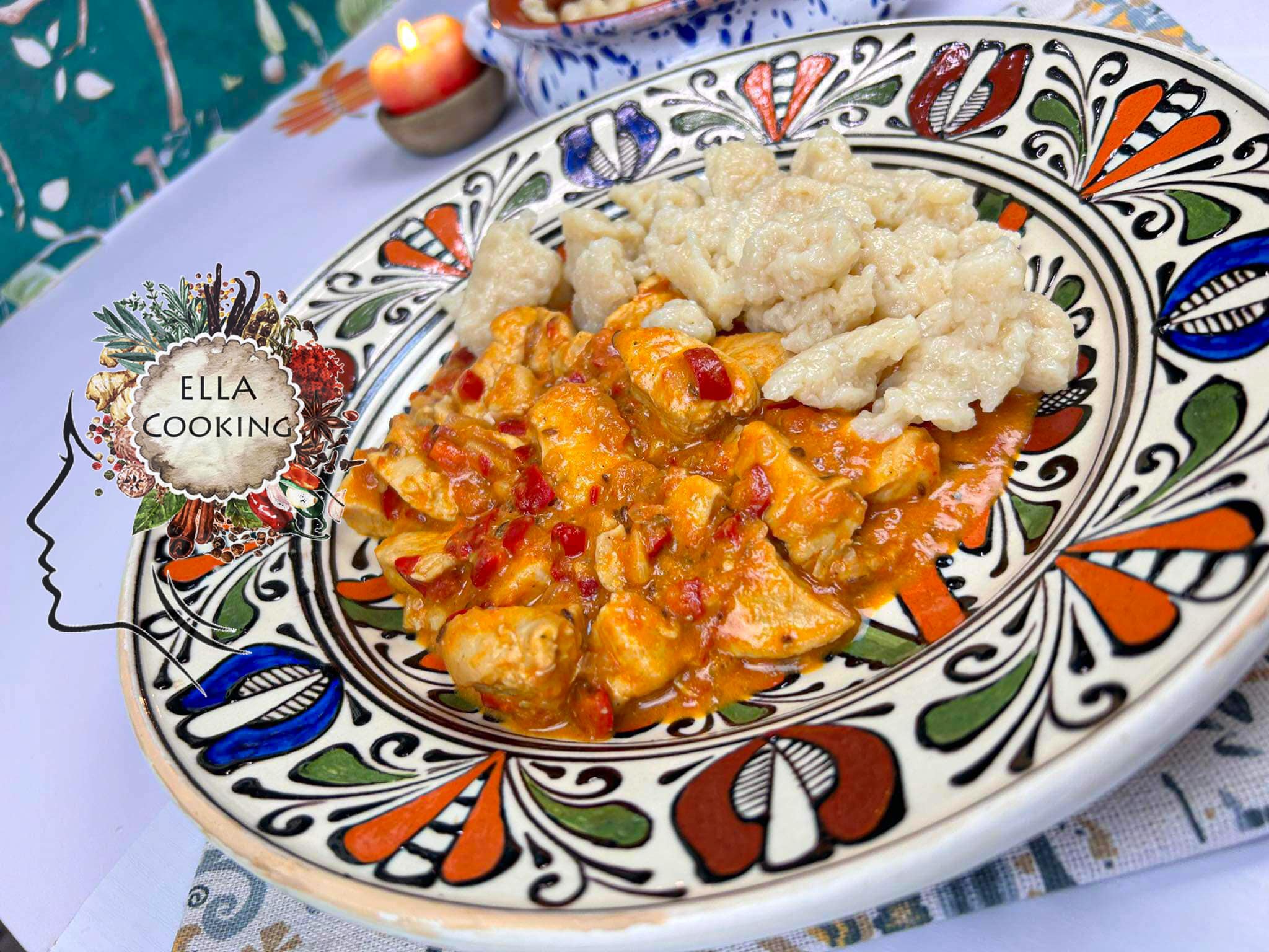 Papricas de pui cu galuste din faina. – Ella Cooking