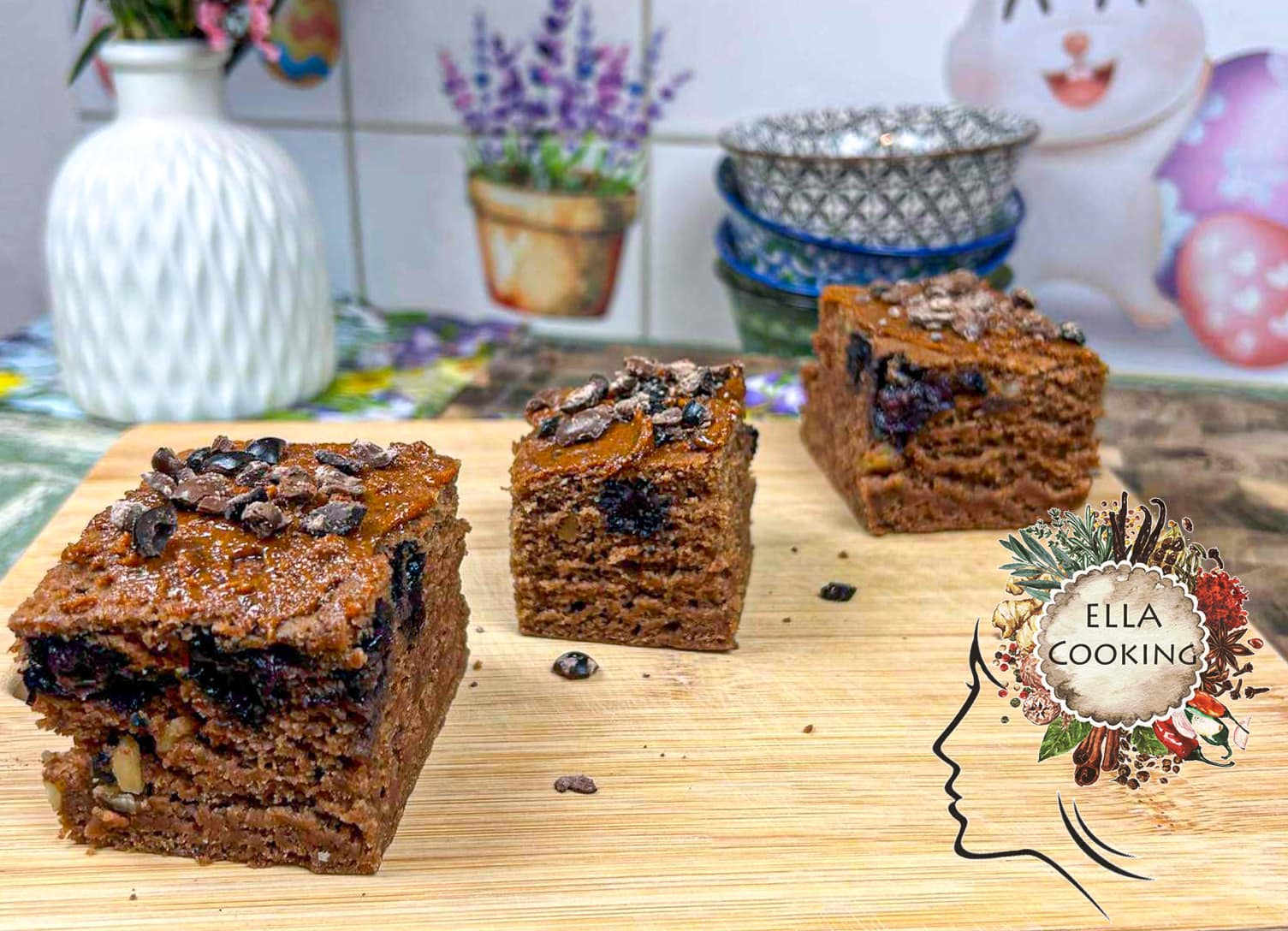 Negresa de post cu cafea si nuci nu contine oua si este simplu de facut ...