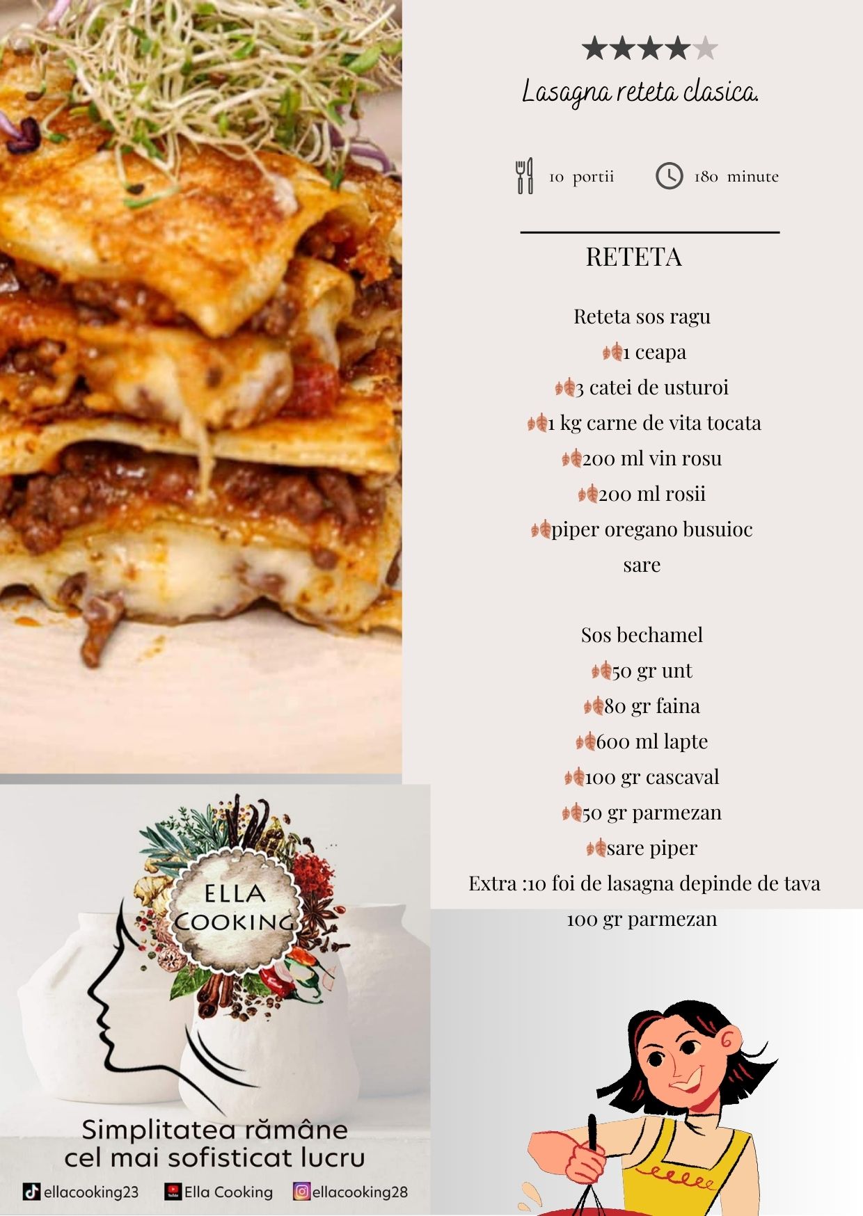 Lasagna reteta clasica. – Ella Cooking